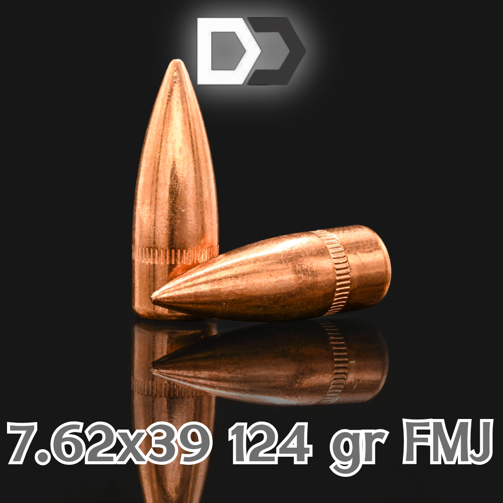 DKC .310" 124gr FMJ (7.62x39) Bullets - Raven Rocks Precision