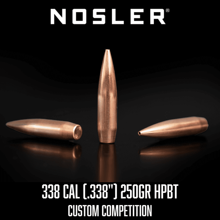 Nosler 338 Cal (.338") 250gr HPBT Custom Competition Bullets - Raven ...