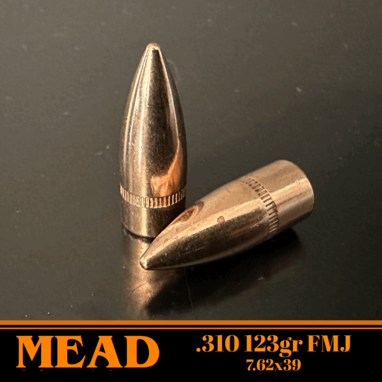 Mead .310" 123gr FMJ (7.62x39) Bullets - 250 ct - Raven Rocks Precision