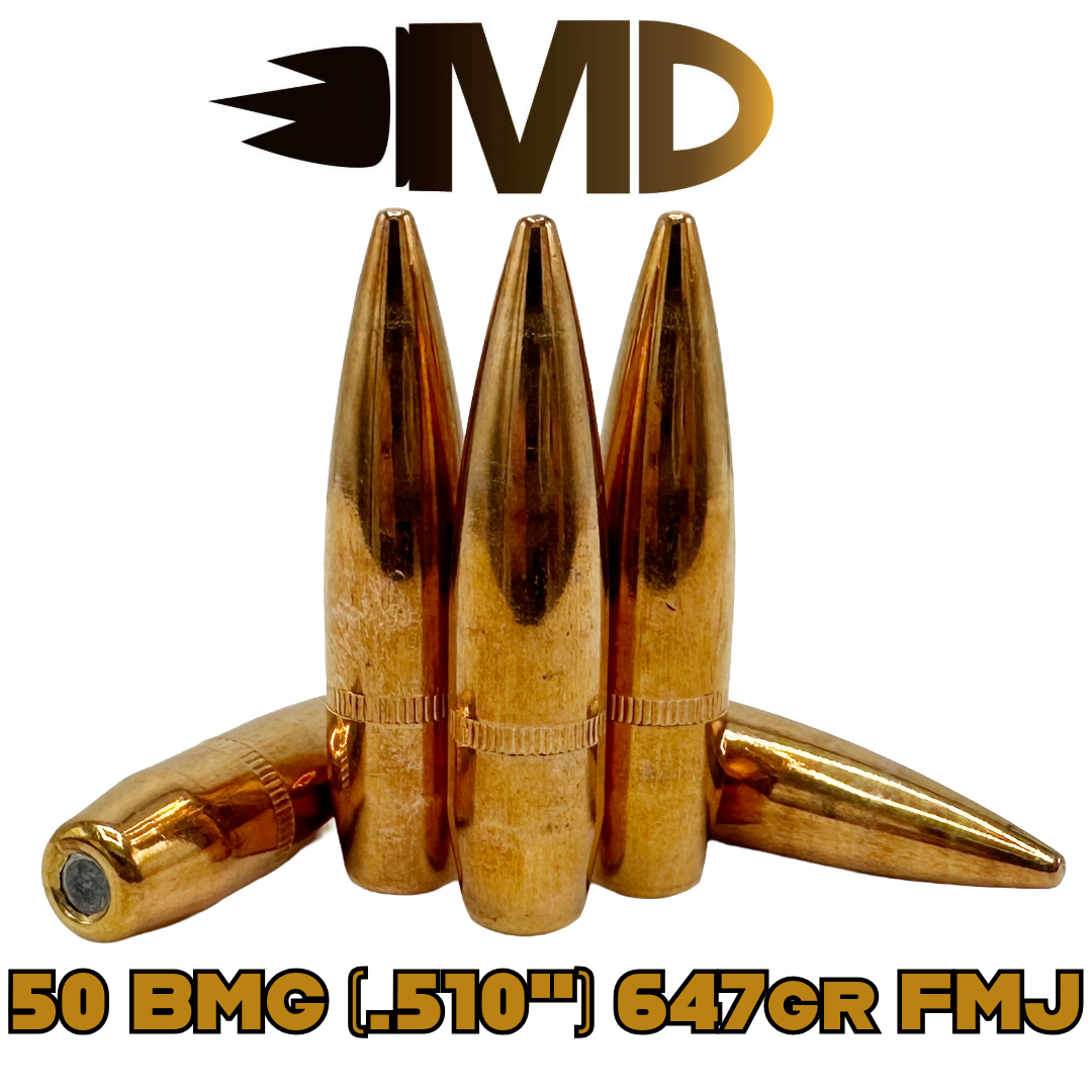 MEDEF 50 BMG (.510") 647gr FMJ Bullets - Raven Rocks Precision