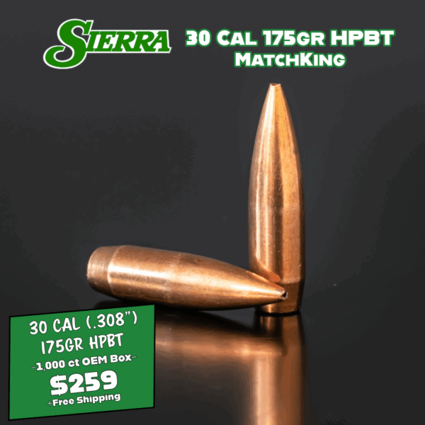 Sierra 30 Cal (.308") 175gr HPBT MatchKing Bullets - Raven Rocks Precision