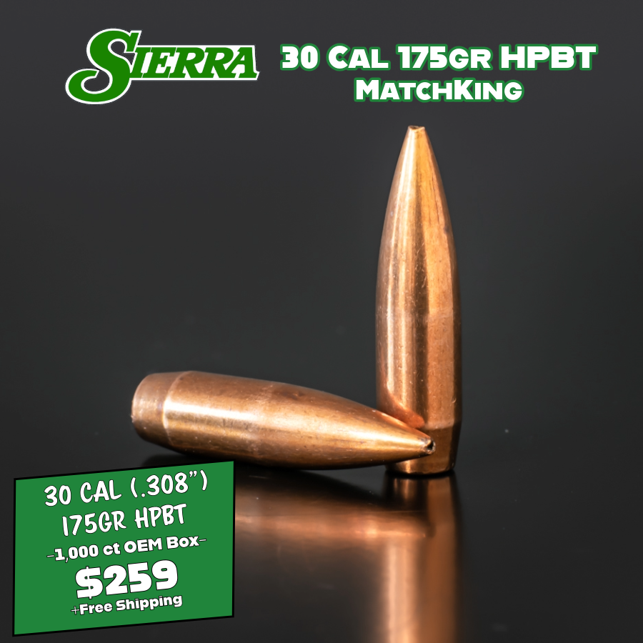 Sierra 30 Cal (.308") 175gr HPBT MatchKing Bullets - Raven Rocks Precision